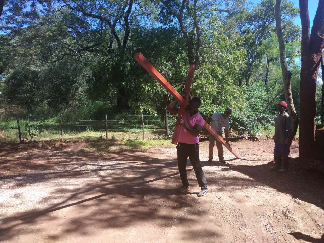 Moving Cross Into Position | Christian Cross Ministries