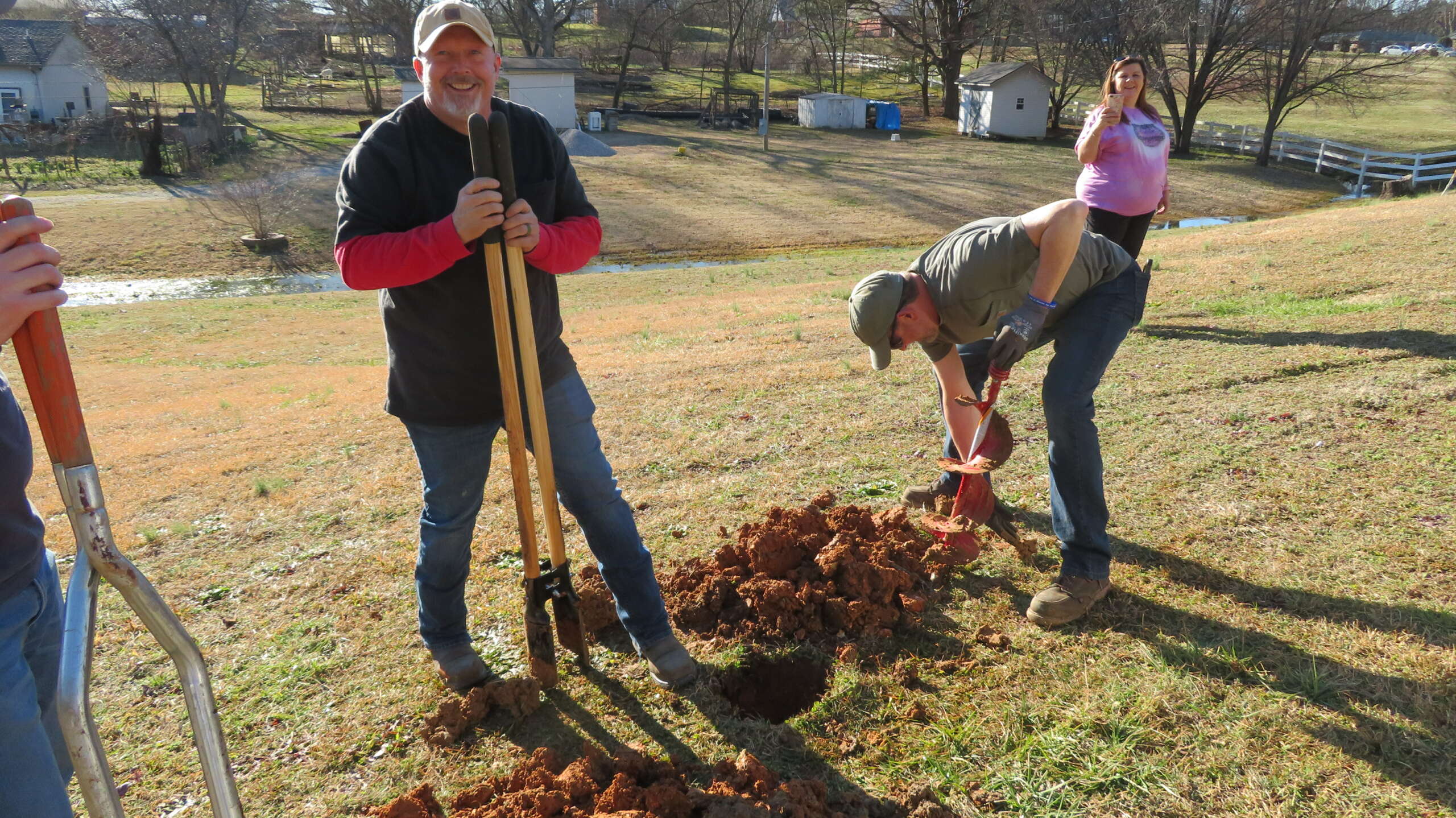 Pastor Jerry Enlarging Hole | Christian Cross Ministries