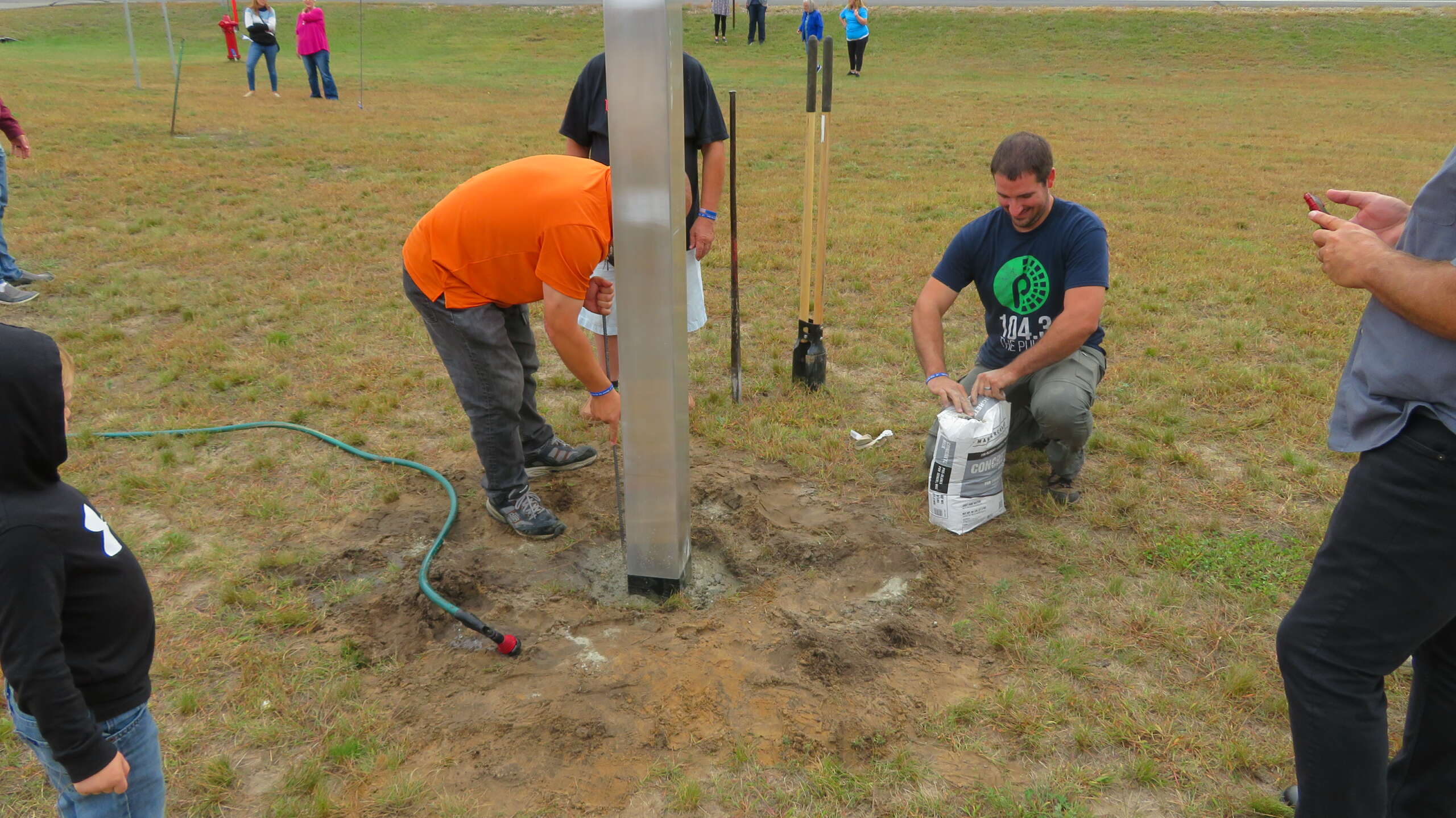 Securing Base With Concrete | Christian Cross Ministries